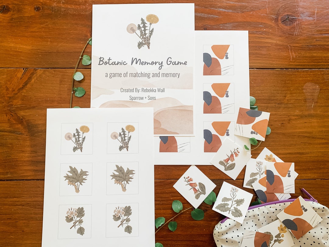 Botanic Memory Game | Preschool, Homeschool, Minimalist, Educational ...
