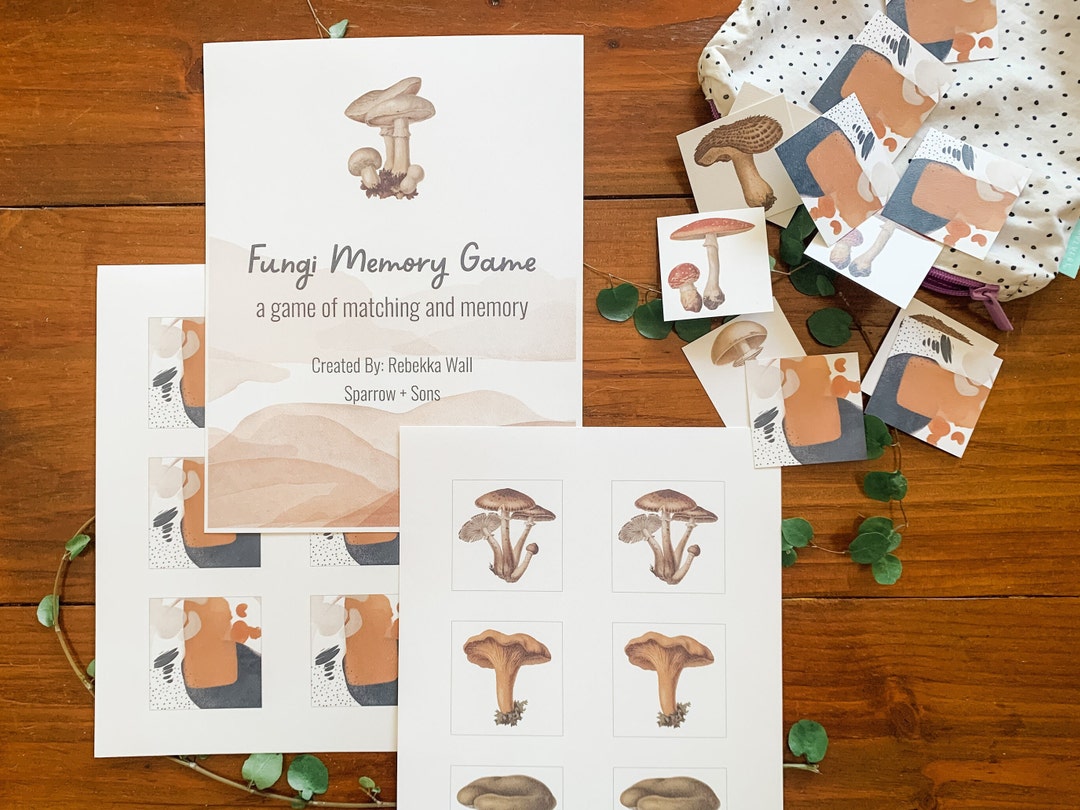 Fungi Memory Game | Preschool, Homeschool, Minimalist, Educational ...