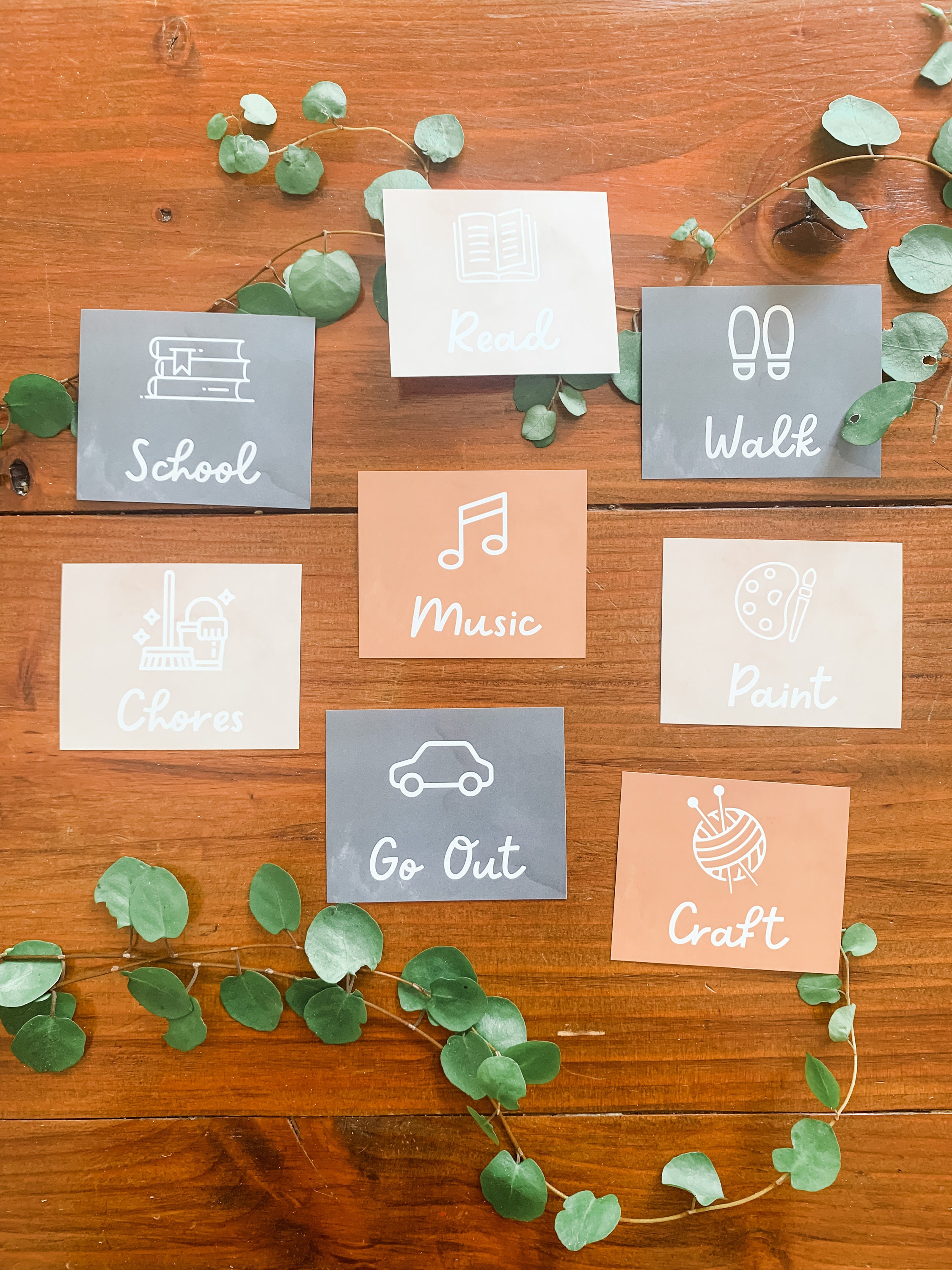 Daily Routine Cards | Preschool, Homeschool, Chores, Minimalist, Boho ...