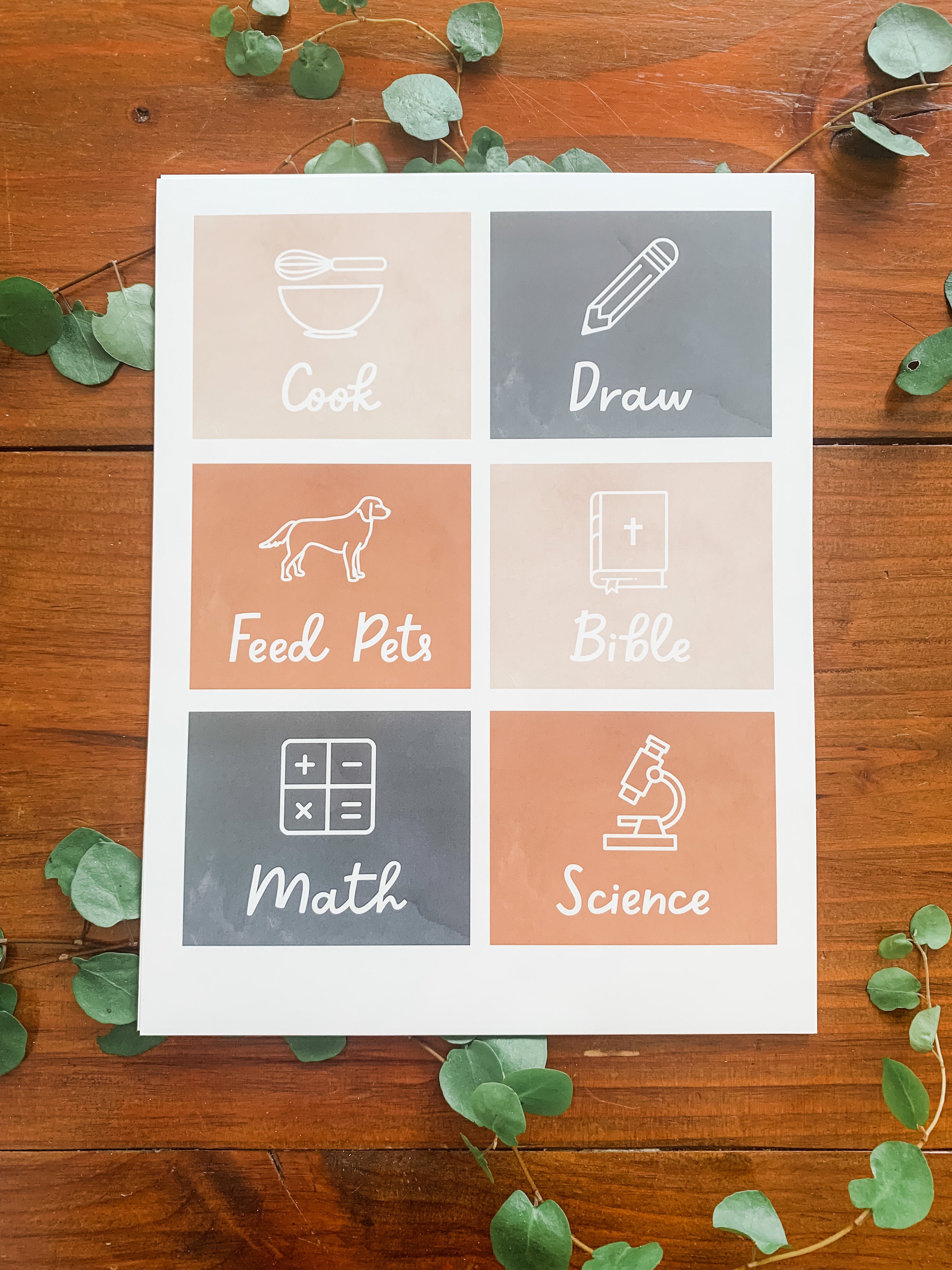 Daily Routine Cards | Preschool, Homeschool, Chores, Minimalist, Boho ...