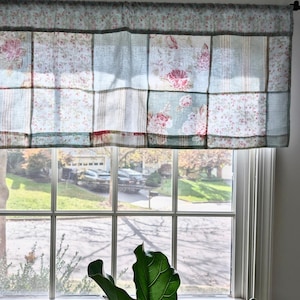 Vintage Farmhouse Patchwork Valance – 18x52 Inch 100% Cotton Floral ...