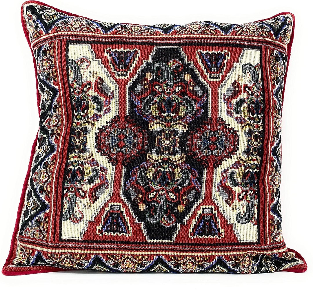 Majestic Red Kilim Rug Tapestry Throw Pillow Cover Elegant - Etsy