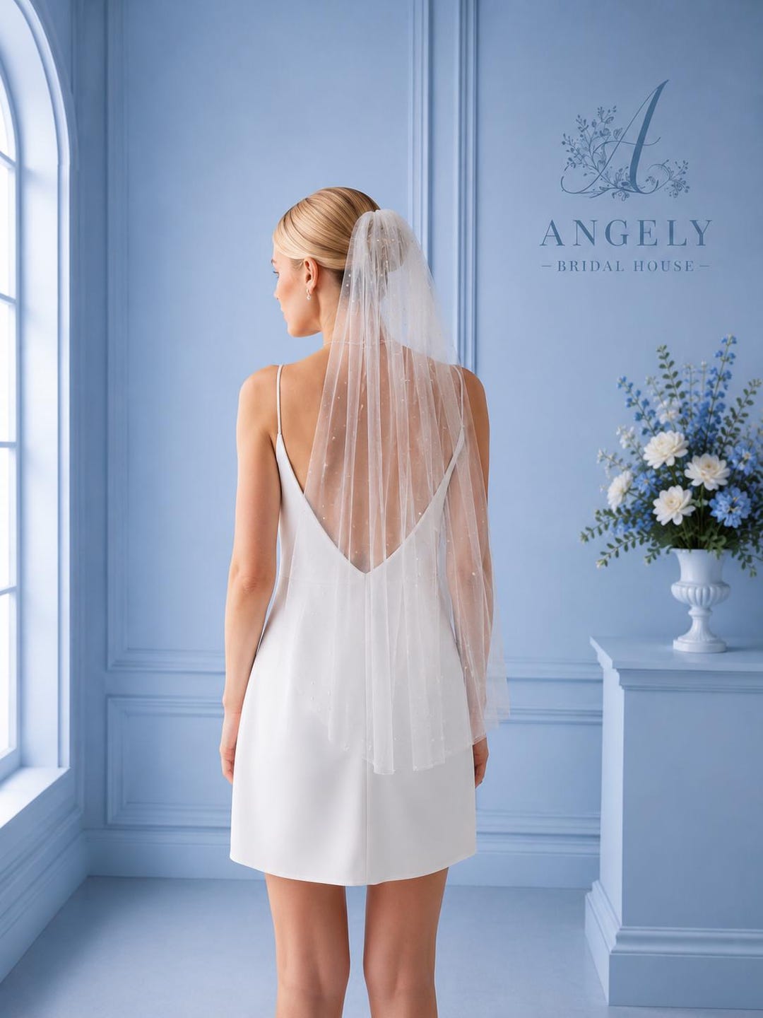 Pearl Cathedral Veil With Cut Edge | Long Soft Tulle Bridal Veil ...
