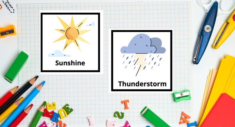 Weather Memory Match Game Digital Download Game for Preschool - Etsy