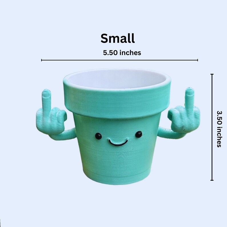 Cheerful Middle Finger Plant Pot Funny, Unique, Playful, Decorative ...