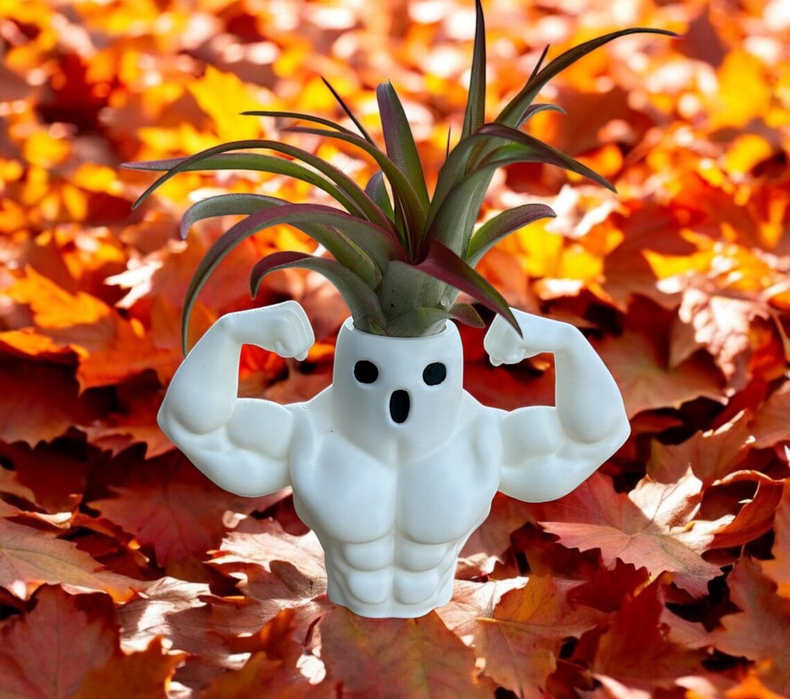 Funny Muscle Ghost Plant Pot: 3D Printed Bodybuilder Decor - Etsy