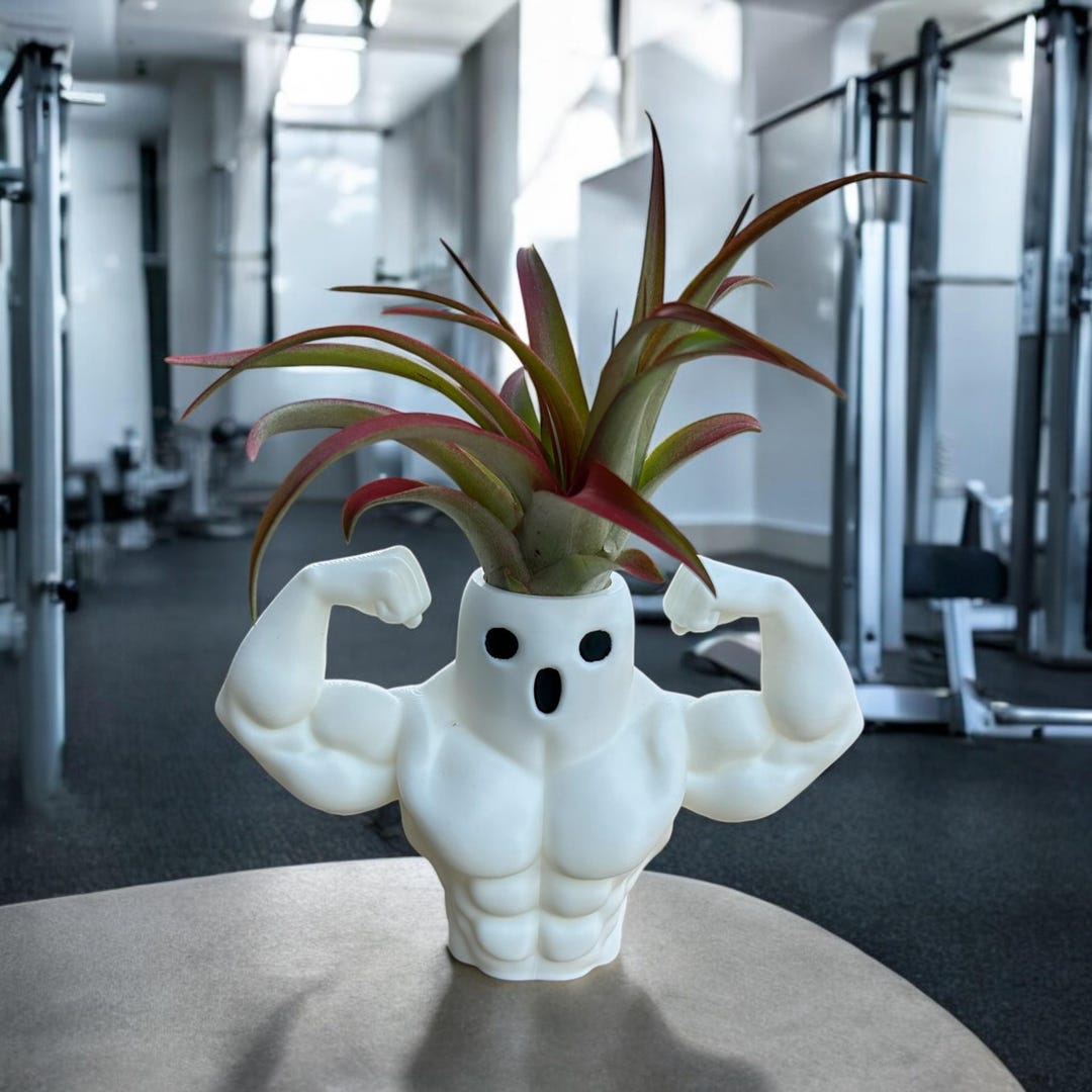 Funny Muscle Ghost Plant Pot: 3D Printed Bodybuilder Decor - Etsy