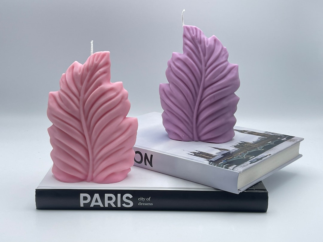 Leaf Pillar Candle Leaf Shape Sculpture Candle Luxury - Etsy