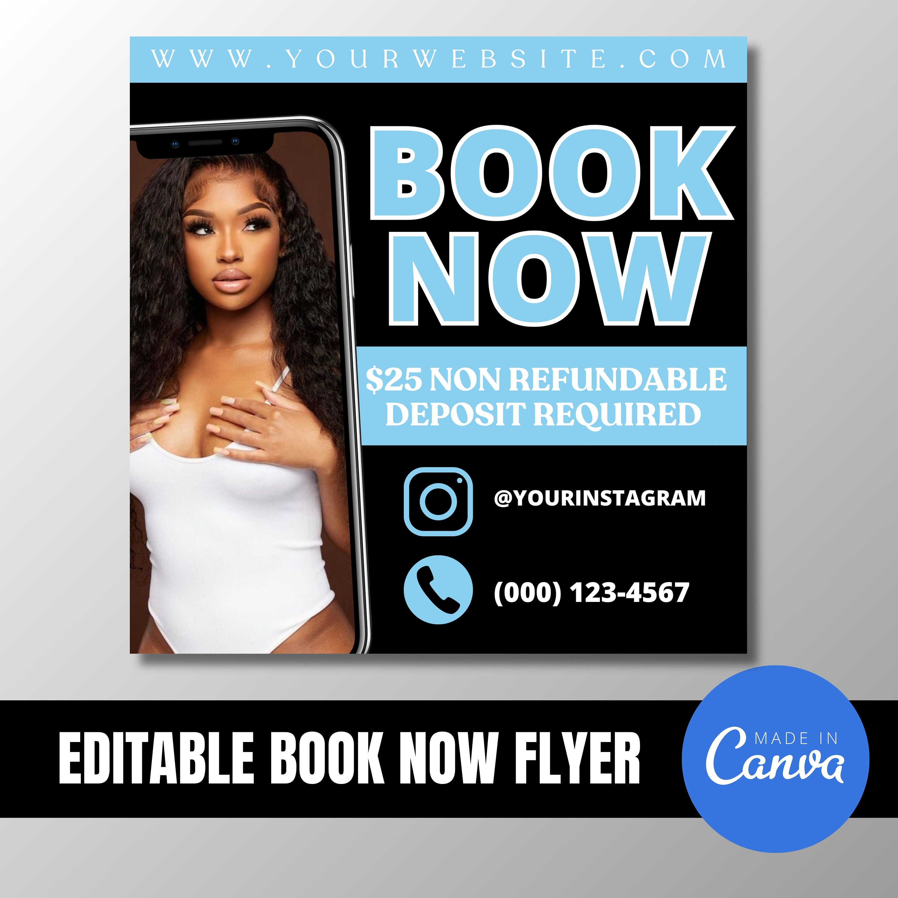 DIY Editable Book Now Flyer Canva Template Appointments - Etsy