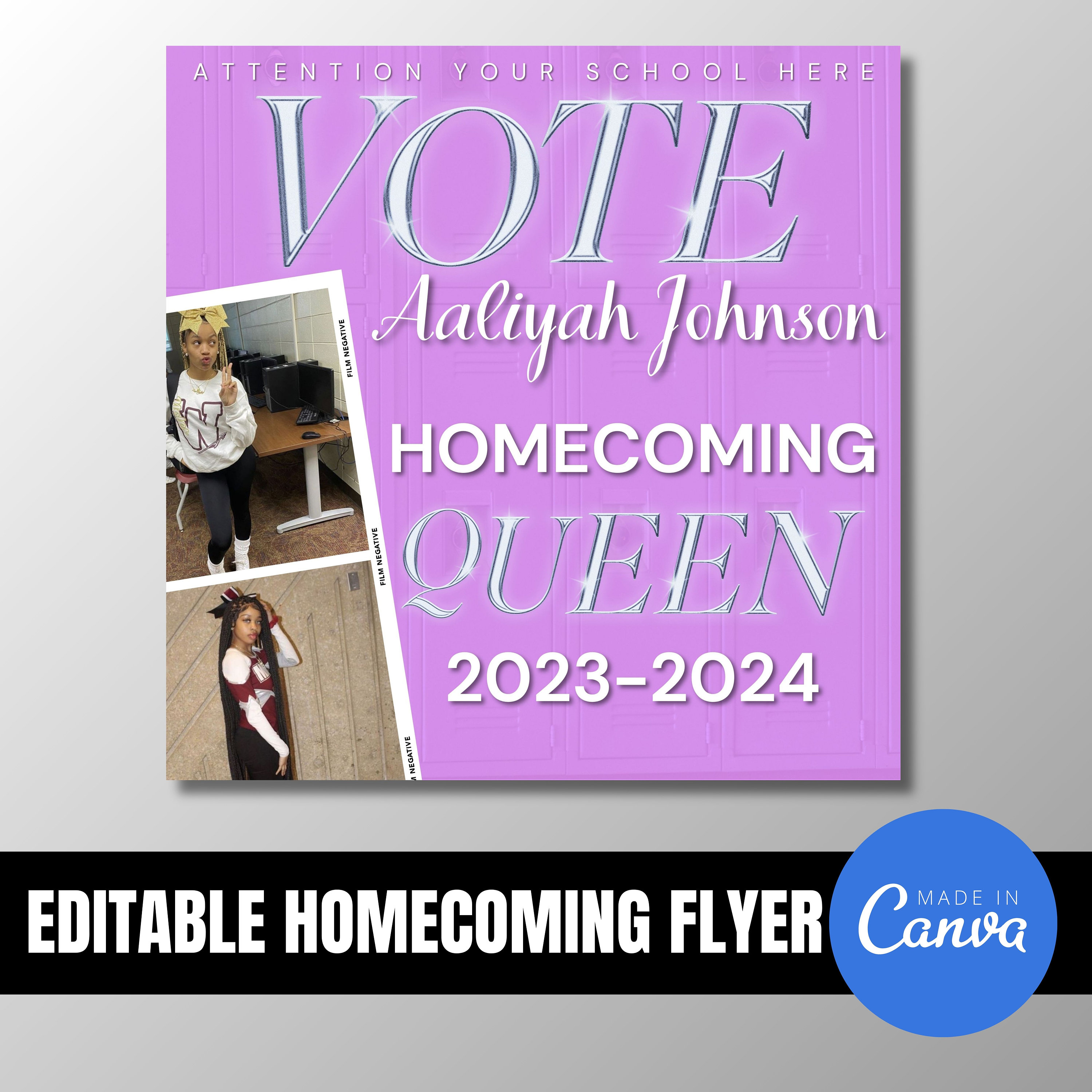 DIY Editable Homecoming Campaign Flyer, Canva Template, Homecoming ...