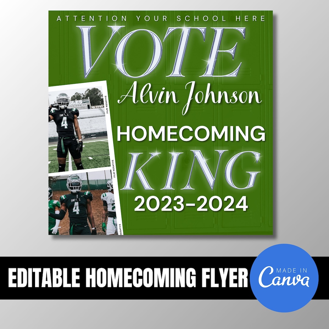DIY Editable Homecoming Campaign Flyer, Canva Template, Homecoming King ...