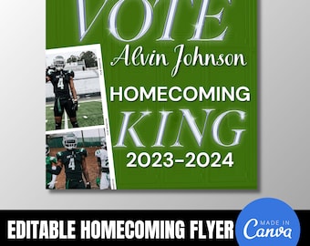 DIY Editable Homecoming Campaign Flyer, Canva Template, Homecoming King ...