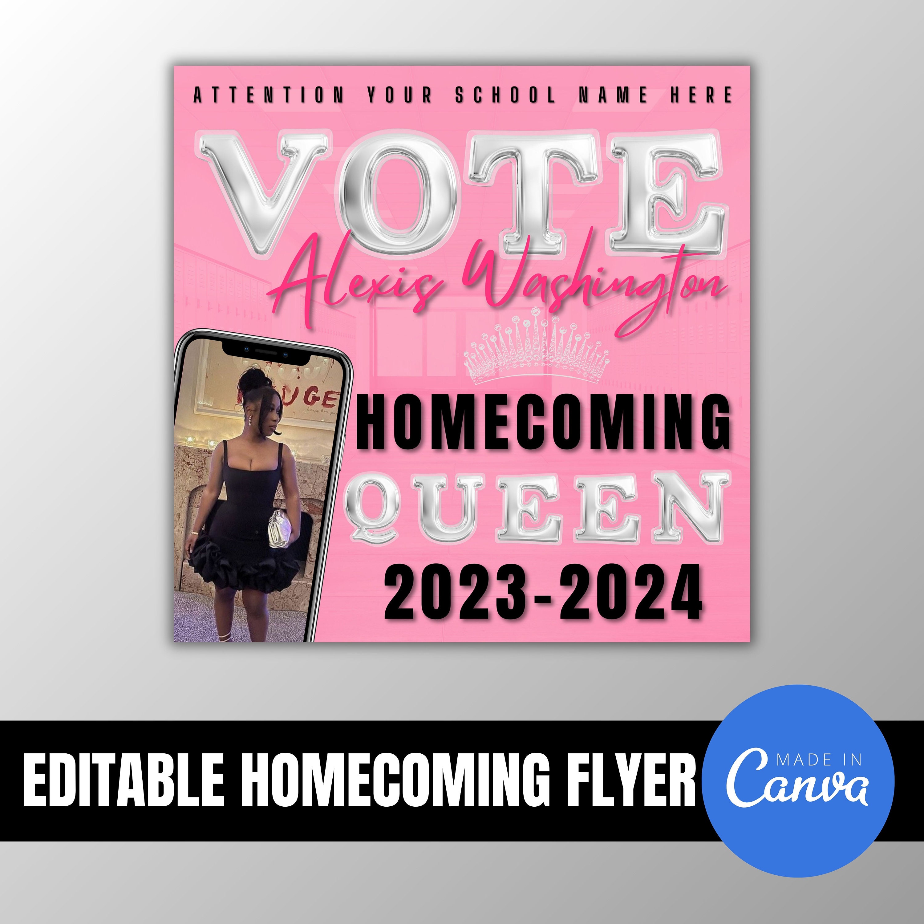 DIY Editable Homecoming Campaign Flyer, Canva Template, Homecoming ...
