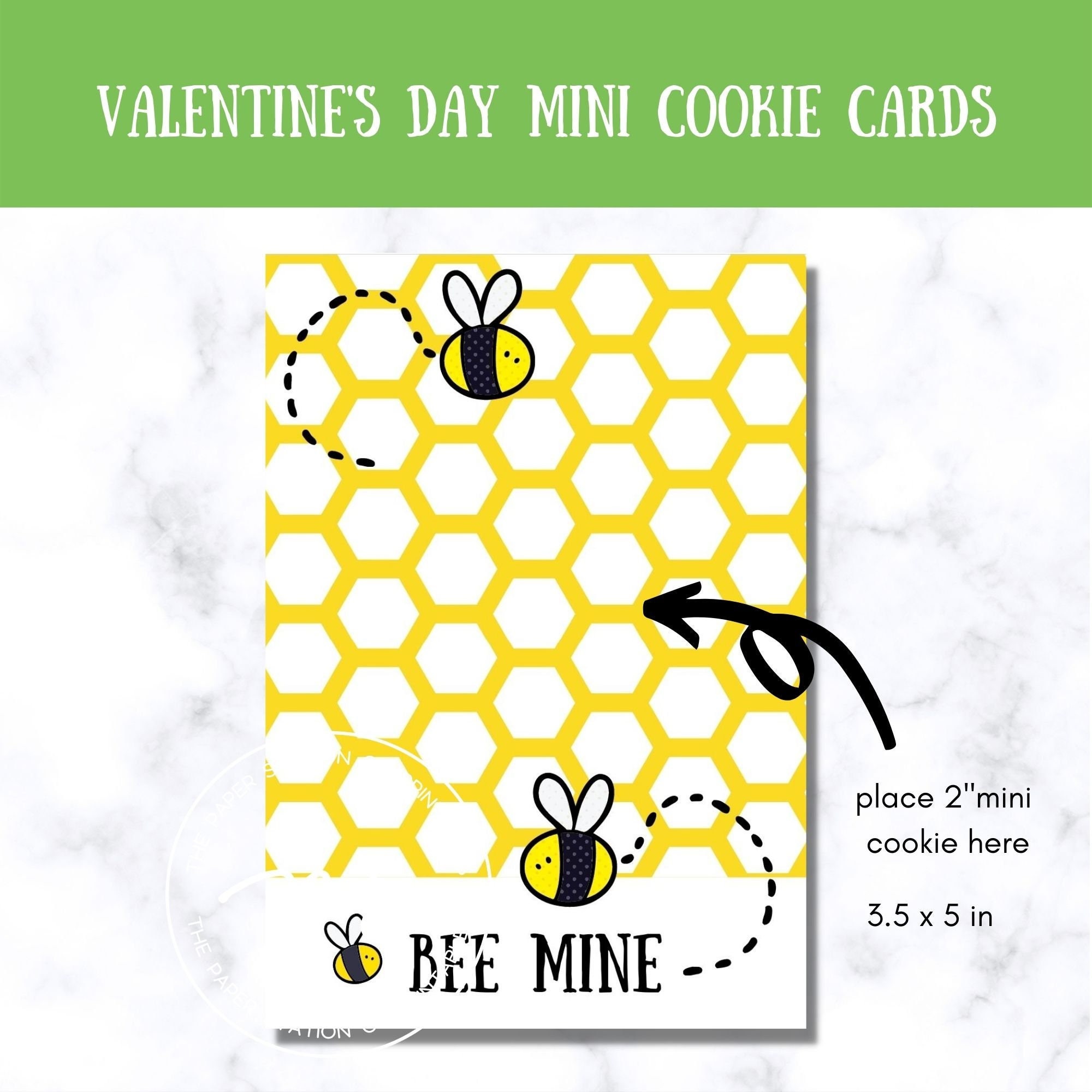 Bee Mine 3.5x5 Valentine Printable COOKIE CARD - Etsy