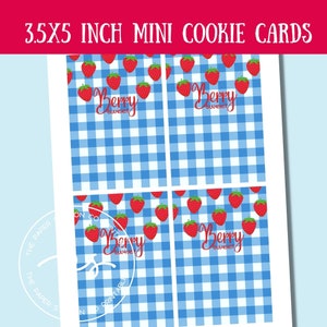 Berry Sweet Printable Mini Cookie Card, Cookie Gifts, Cookie Packaging ...