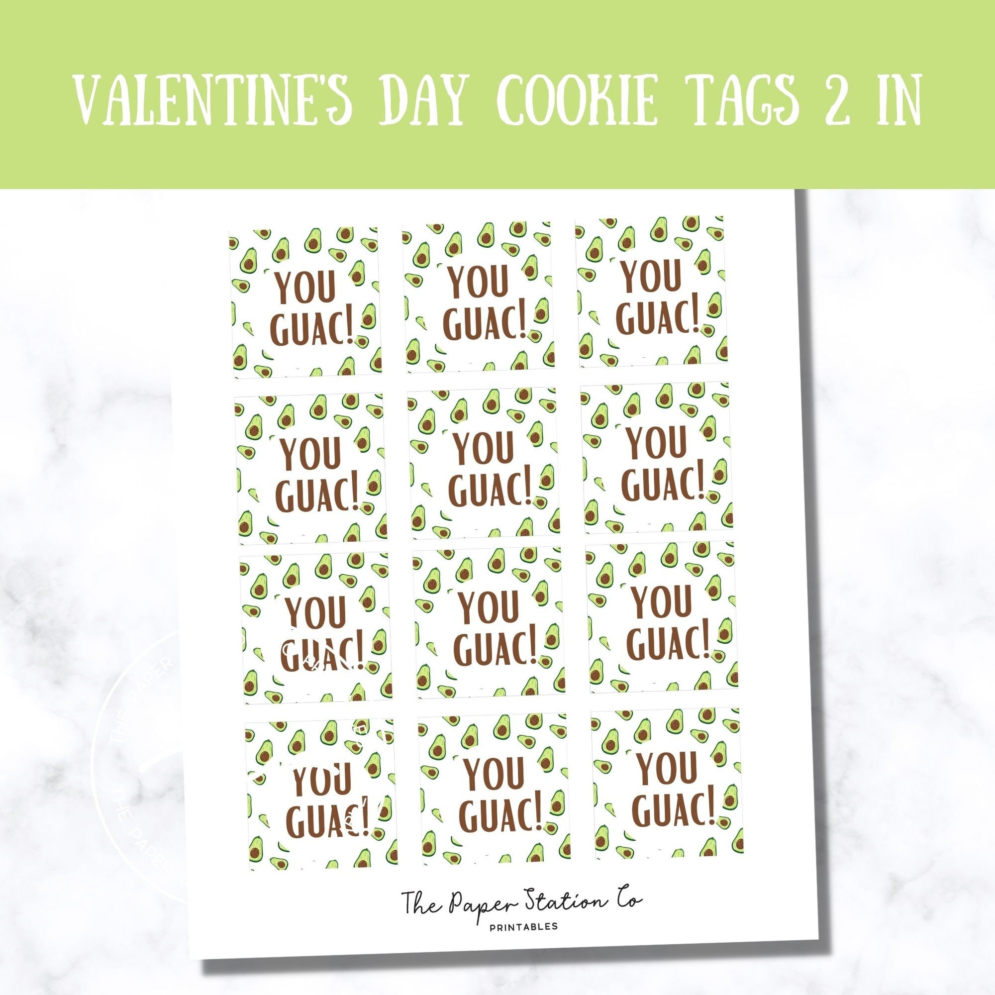 You Guac Printable Cookie 2 in Square Valentine Cookies - Etsy