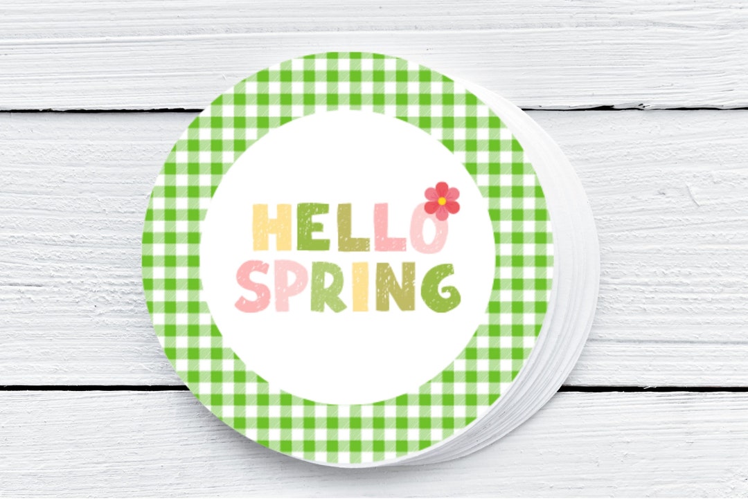 Happy Spring Round Printable Tag, Easter 2 in Circle Tag or Sticker ...