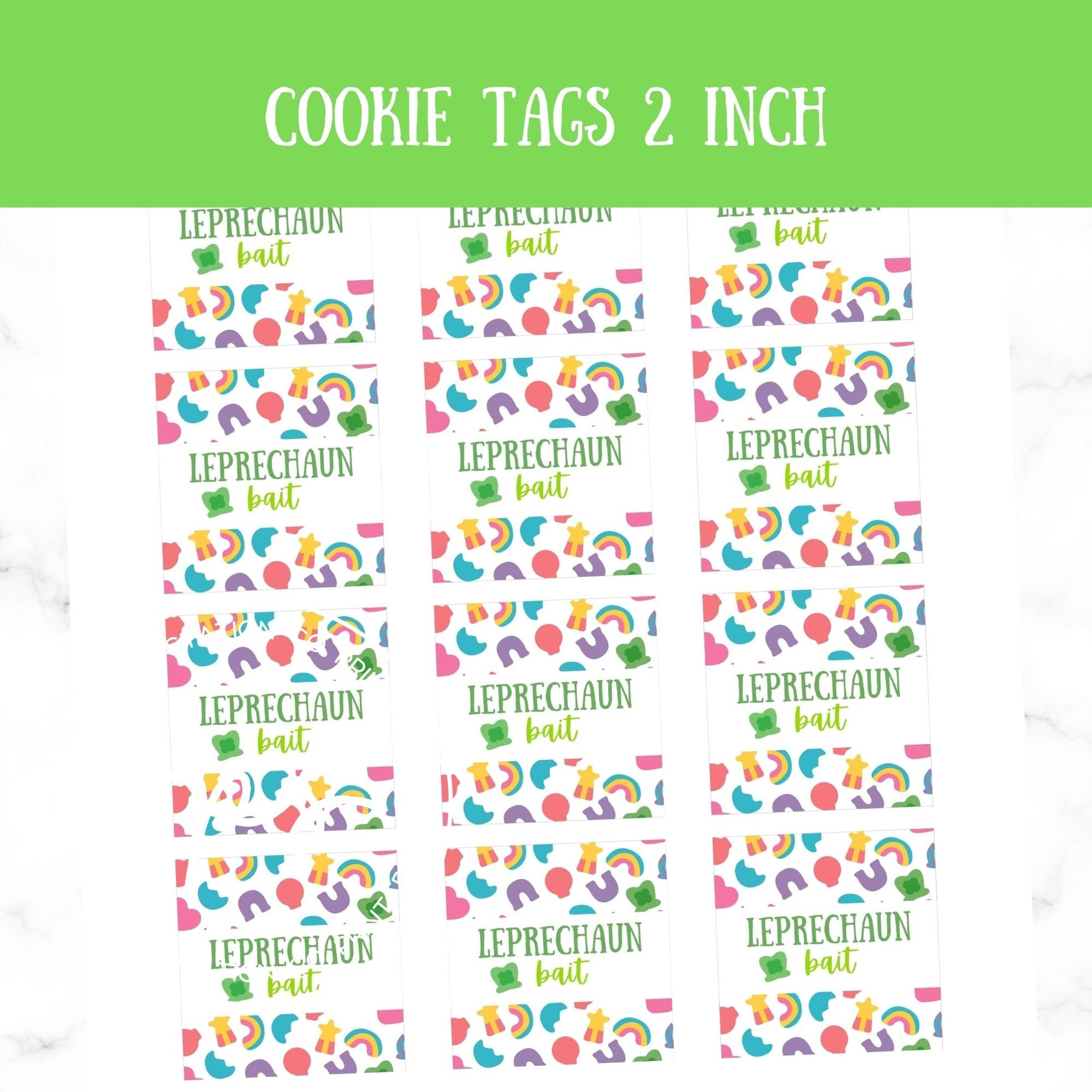 Leprechaun Bait Printable Square St. Patrick's Day Cookie Tag 2 In ...