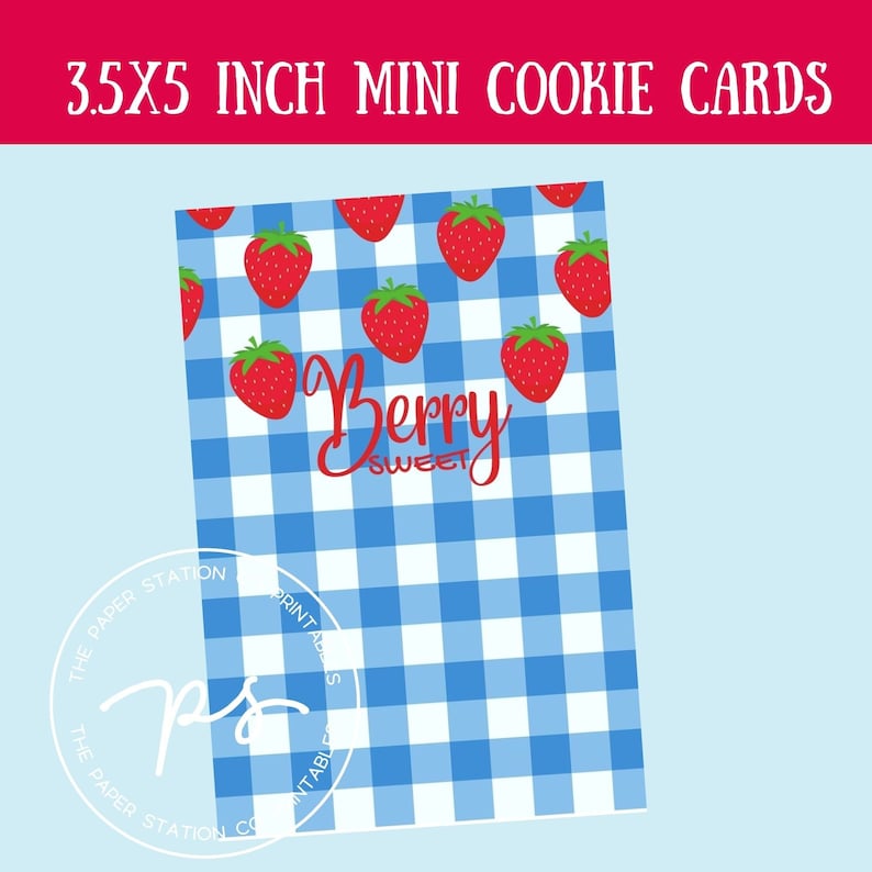Berry Sweet Printable Mini Cookie Card Cookie Gifts Cookie - Etsy