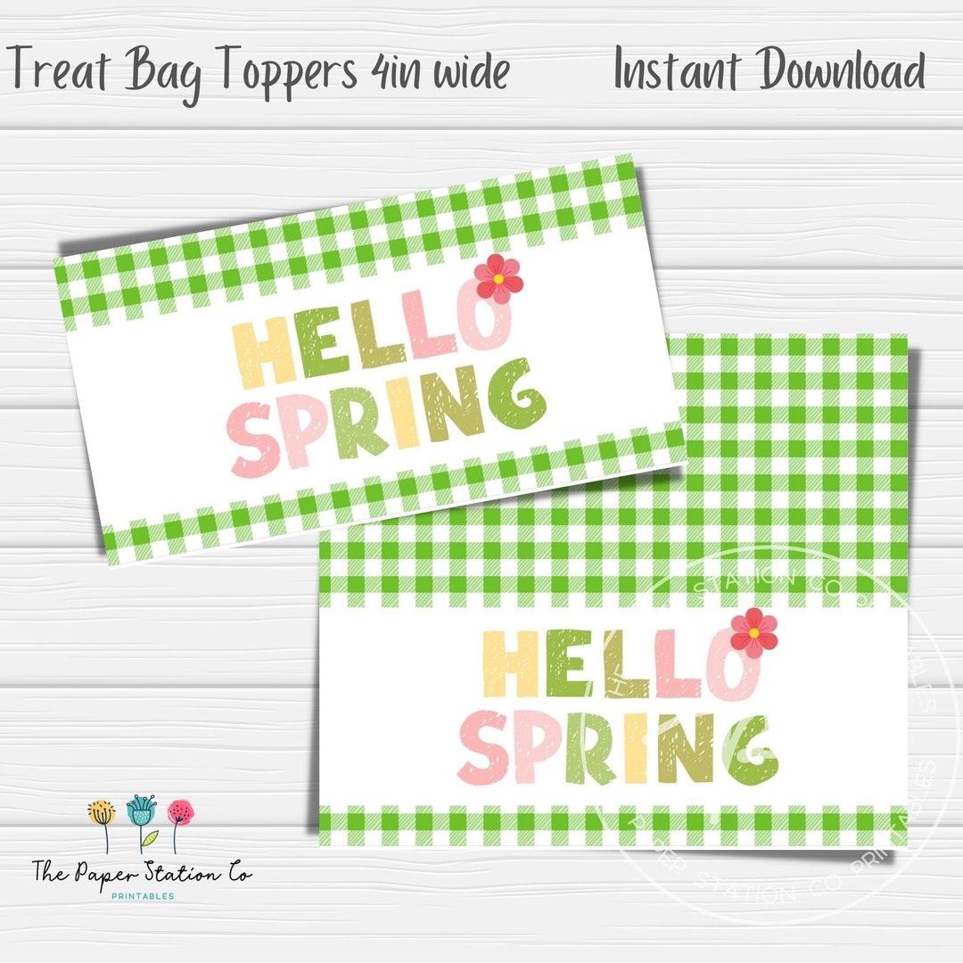 Happy Spring Printable 4 in Bag Topper, Spring Easter Cookie Tag ...