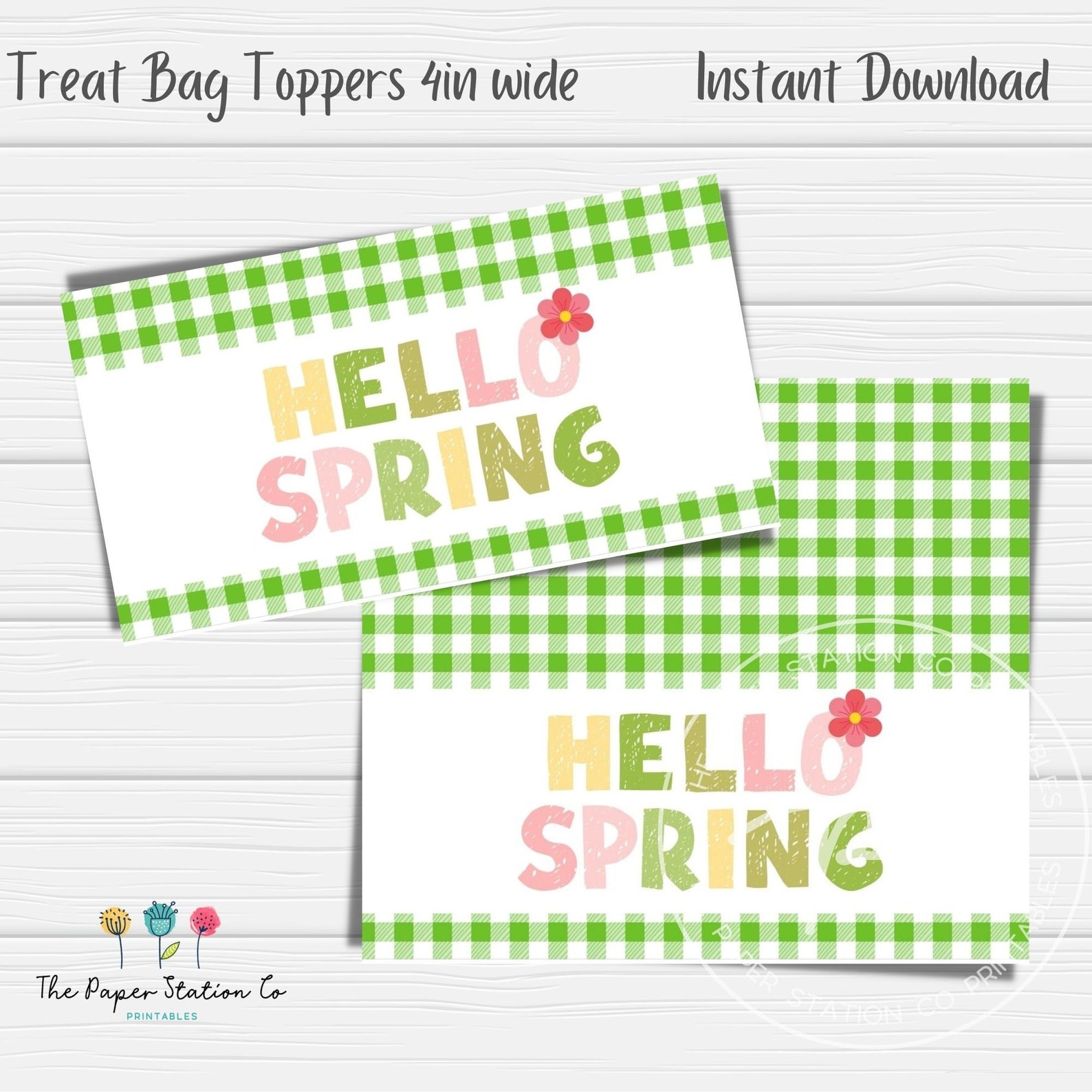 Happy Spring Printable 4 in Bag Topper, Spring Easter Cookie Tag ...