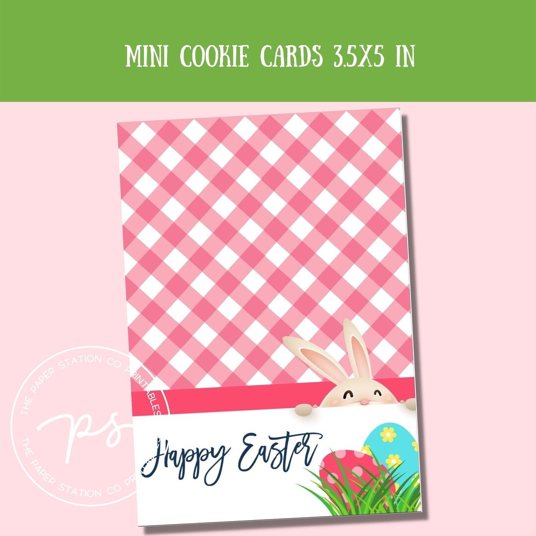 Happy Easter Printable Mini Cookie Card 3.5 X 5, Instant Download Card ...