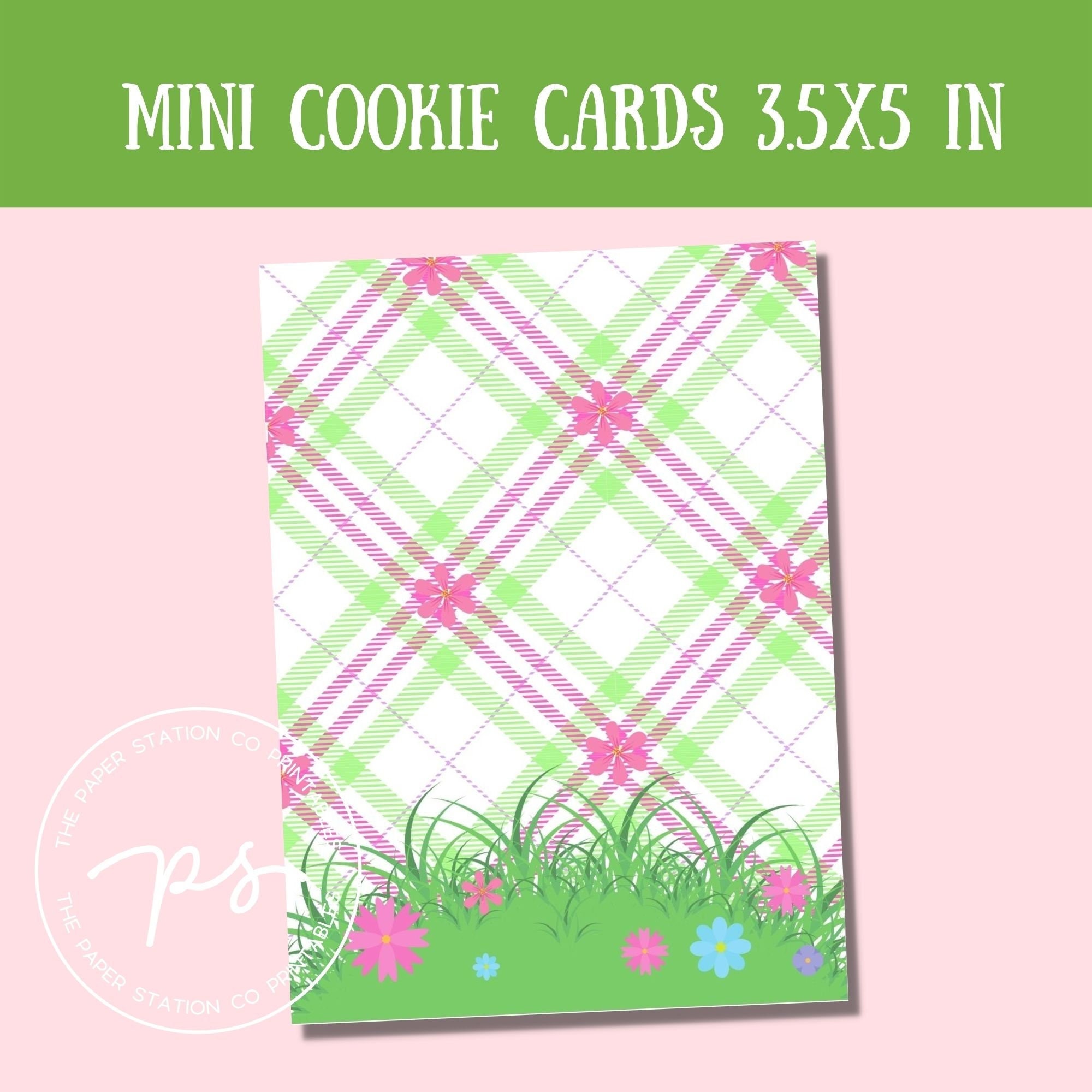 Spring Printable Mini Cookie Card 3.5 X 5 Instant Download - Etsy