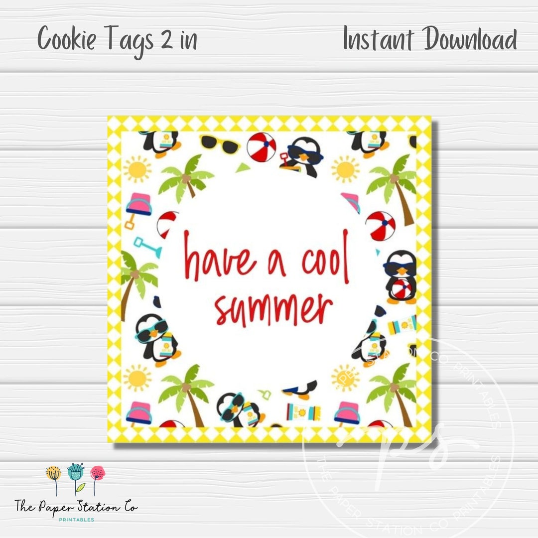 Have a Cool Summer Popsicle Printable Square Cookie Tag 2 In, Instant ...