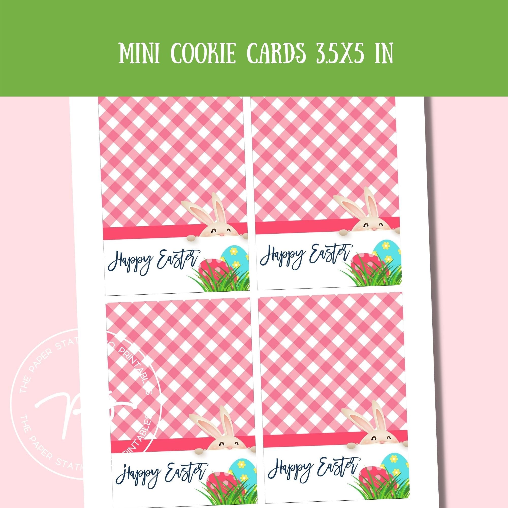 Happy Easter Printable Mini Cookie Card 3.5 X 5, Instant Download Card ...