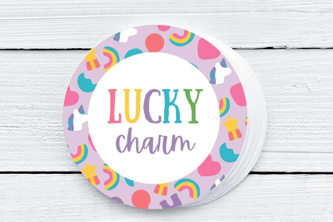 Lucky Charm Instant Download Printable Round Cookie Tag 2 In, Lucky ...