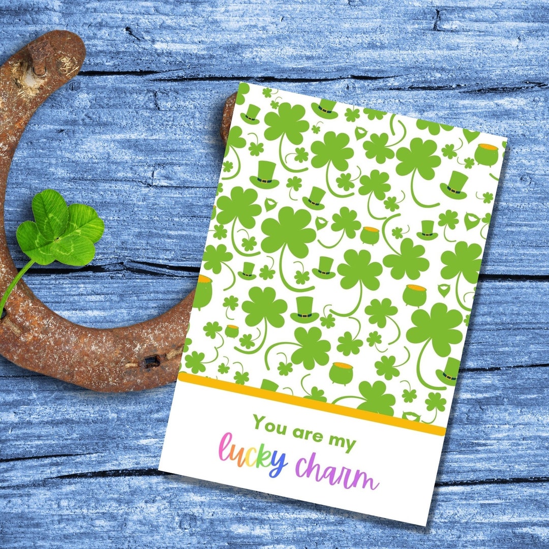 Lucky Charm Instant Download Printable Mini Cookie Card 3.5 X 5 In, St ...