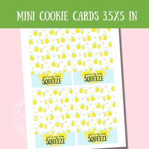 You're My Main Squeeze Printable Mini Cookie Card, Valentine's Cookie ...