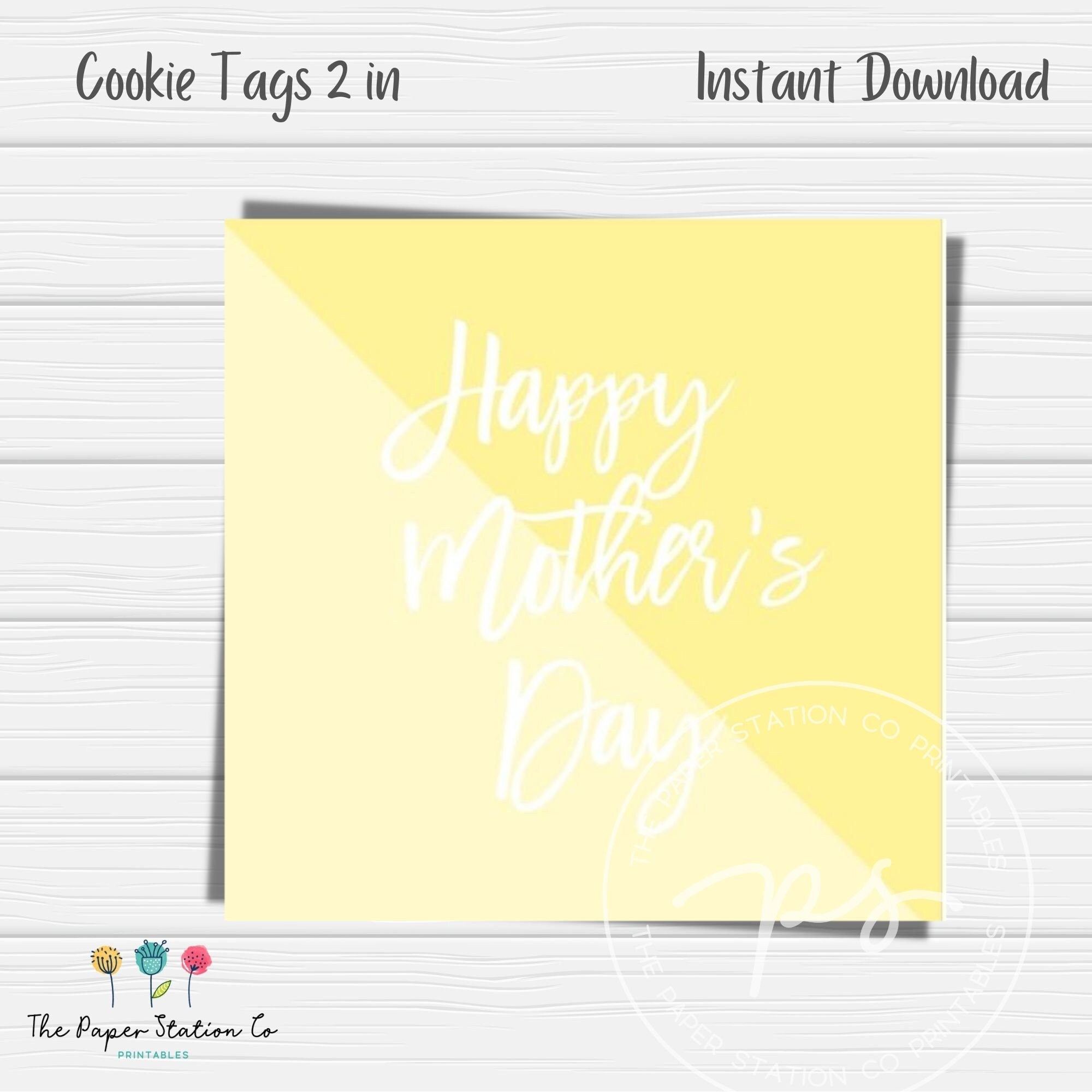 Happy Mother's Day Printable Square Cookie Tag 2 In, Instant Download ...