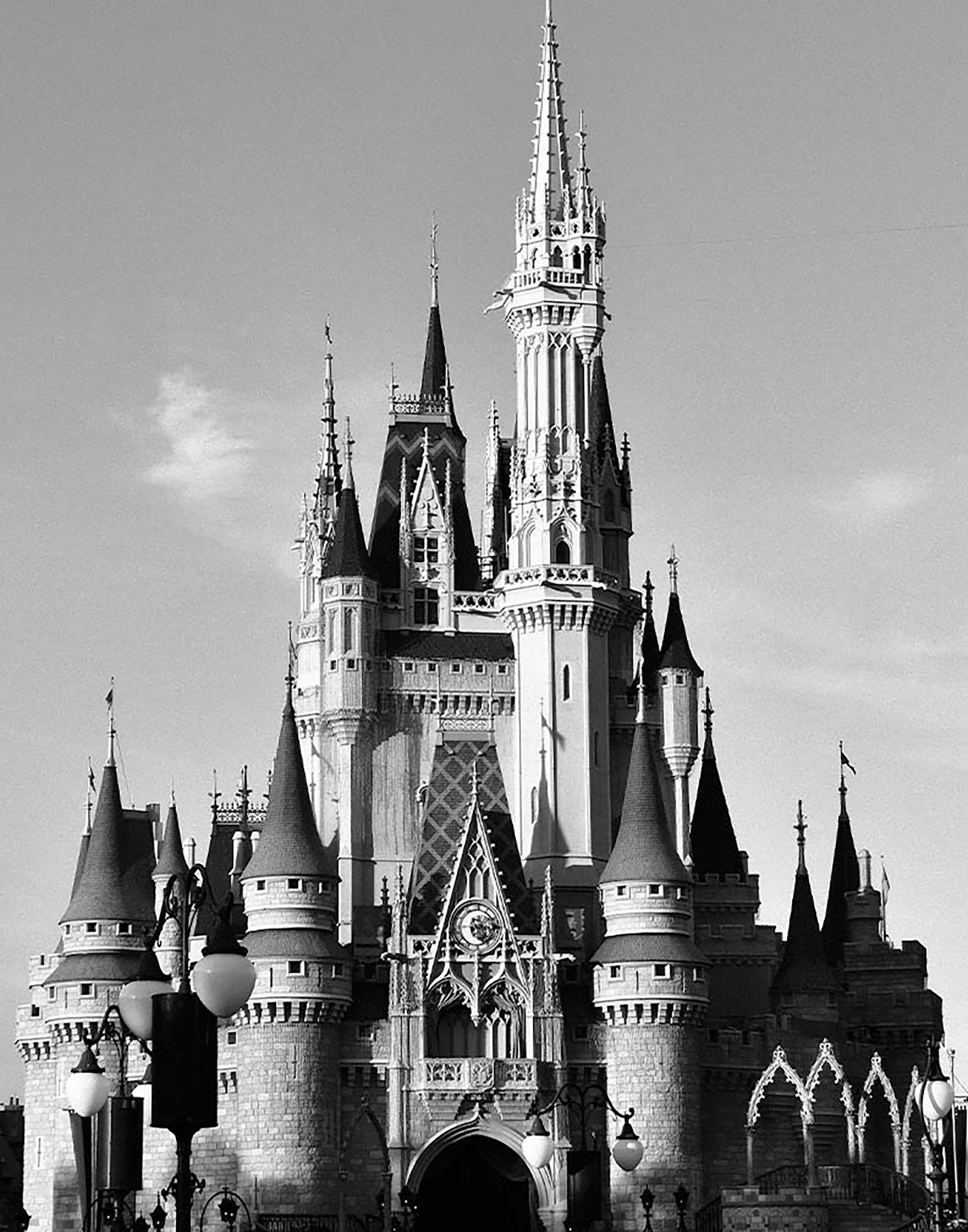 Castillo De Disney World En Blanco Y Negro
