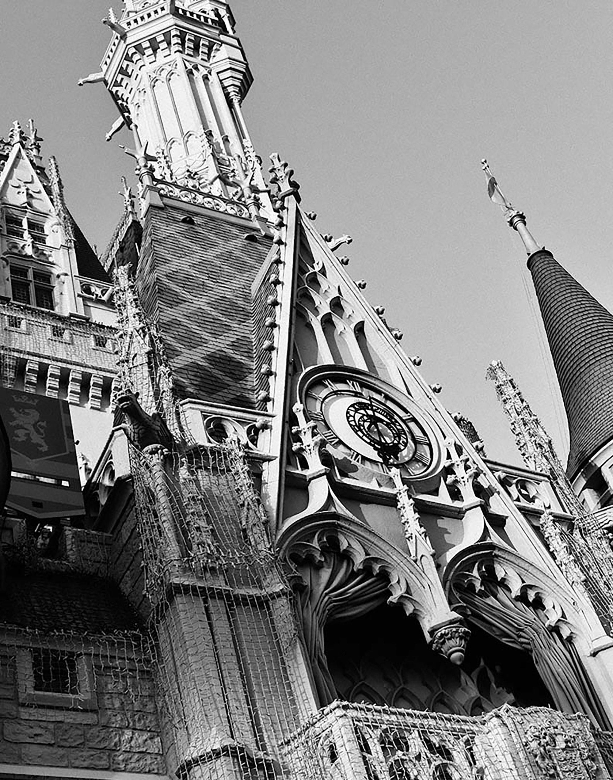 Cinderella Castle Clock - Black & White Print - Etsy