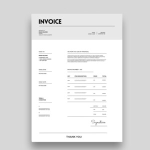 Invoice Template Minimal 1 Page Invoice Professional Invoice Modern ...