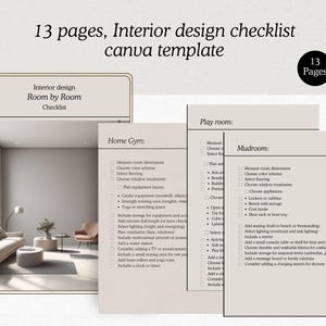 Editable Interior Design Checklist Template Canva Room by Room List ...