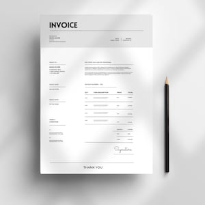 Invoice Template Minimal 1 Page Invoice Professional Invoice Modern ...