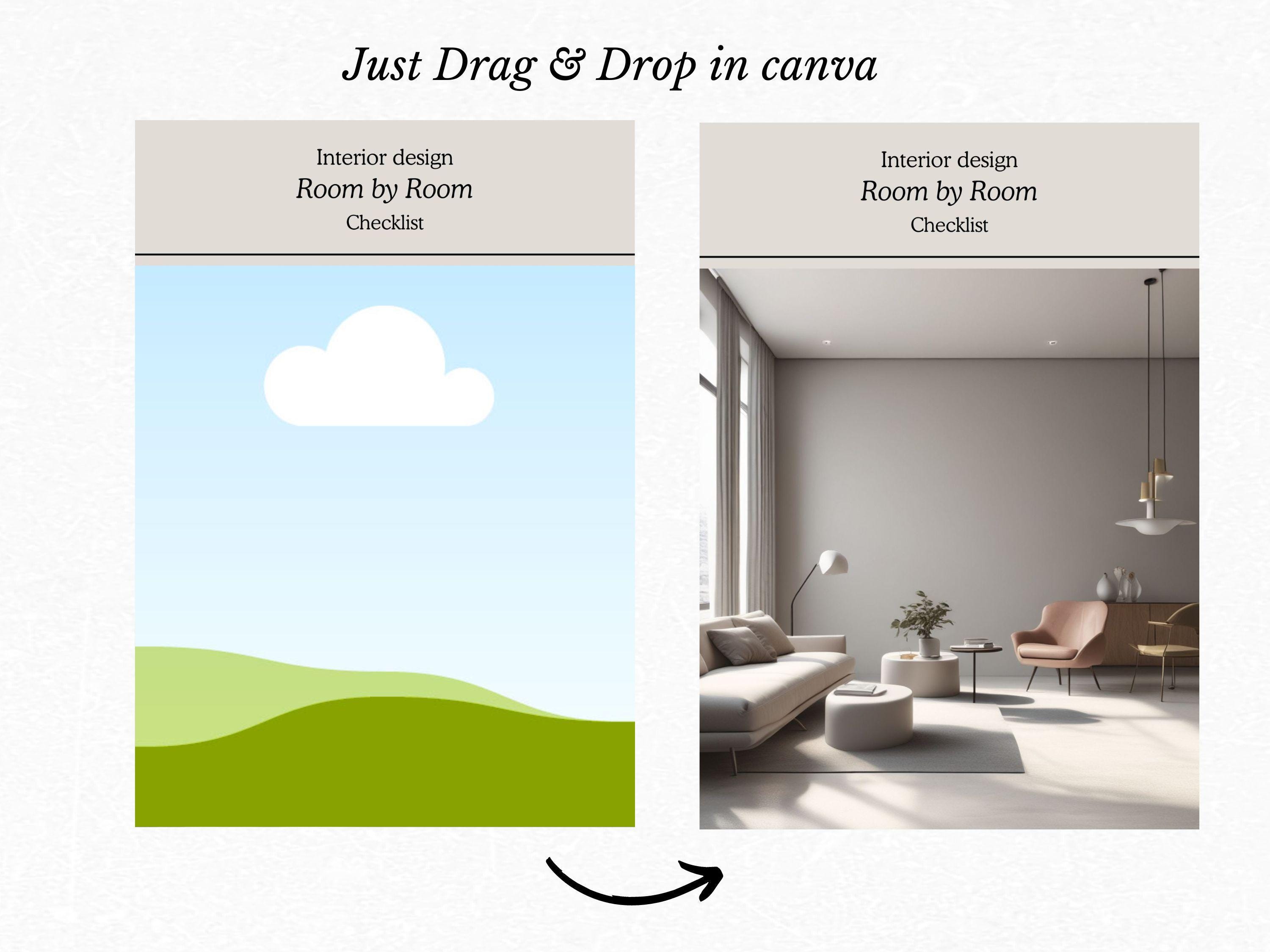 Editable Interior Design Checklist Template Canva Room by Room List ...