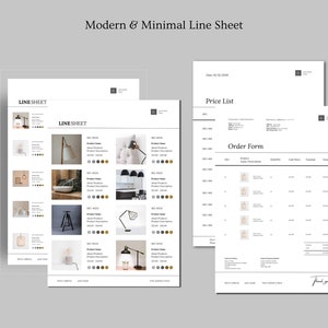 Line Sheet Template Wholesale Minimal Wholesale Catalogue Editable ...