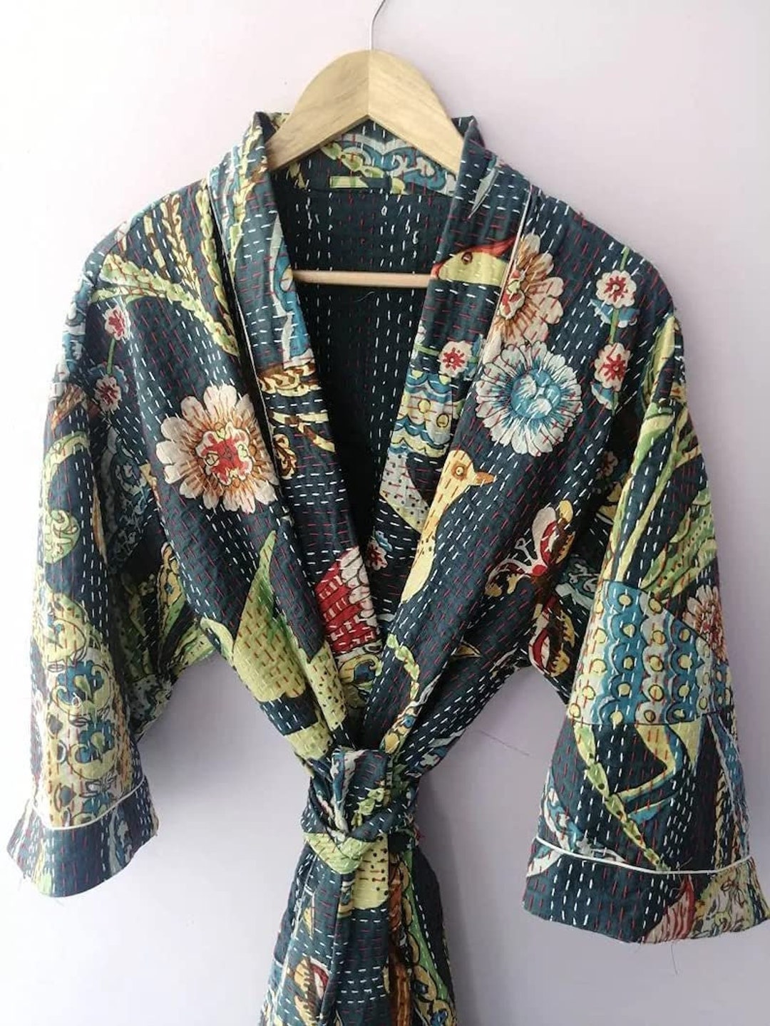 Indian Kantha Kimono, Bath Robe, Japanese Kimono, Kantha Kimono Robe ...