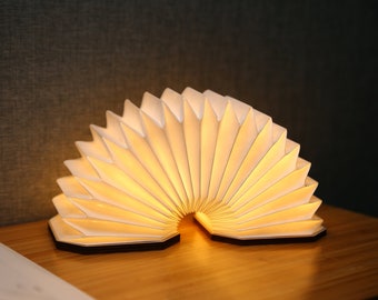 Wooden Folding Book Lamp - Etsy