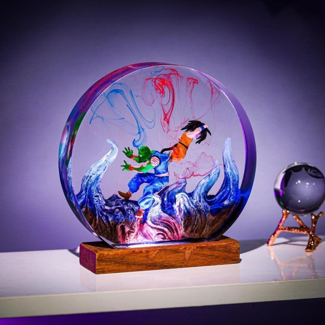 Goten and Piccolo From Dragon Ball Epoxy Lamp, DBZ Anime Resin Art ...