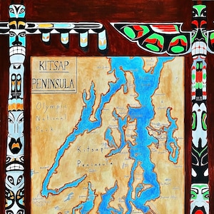 Map of the Kitsap Peninsula; Puget Sound Map - Etsy