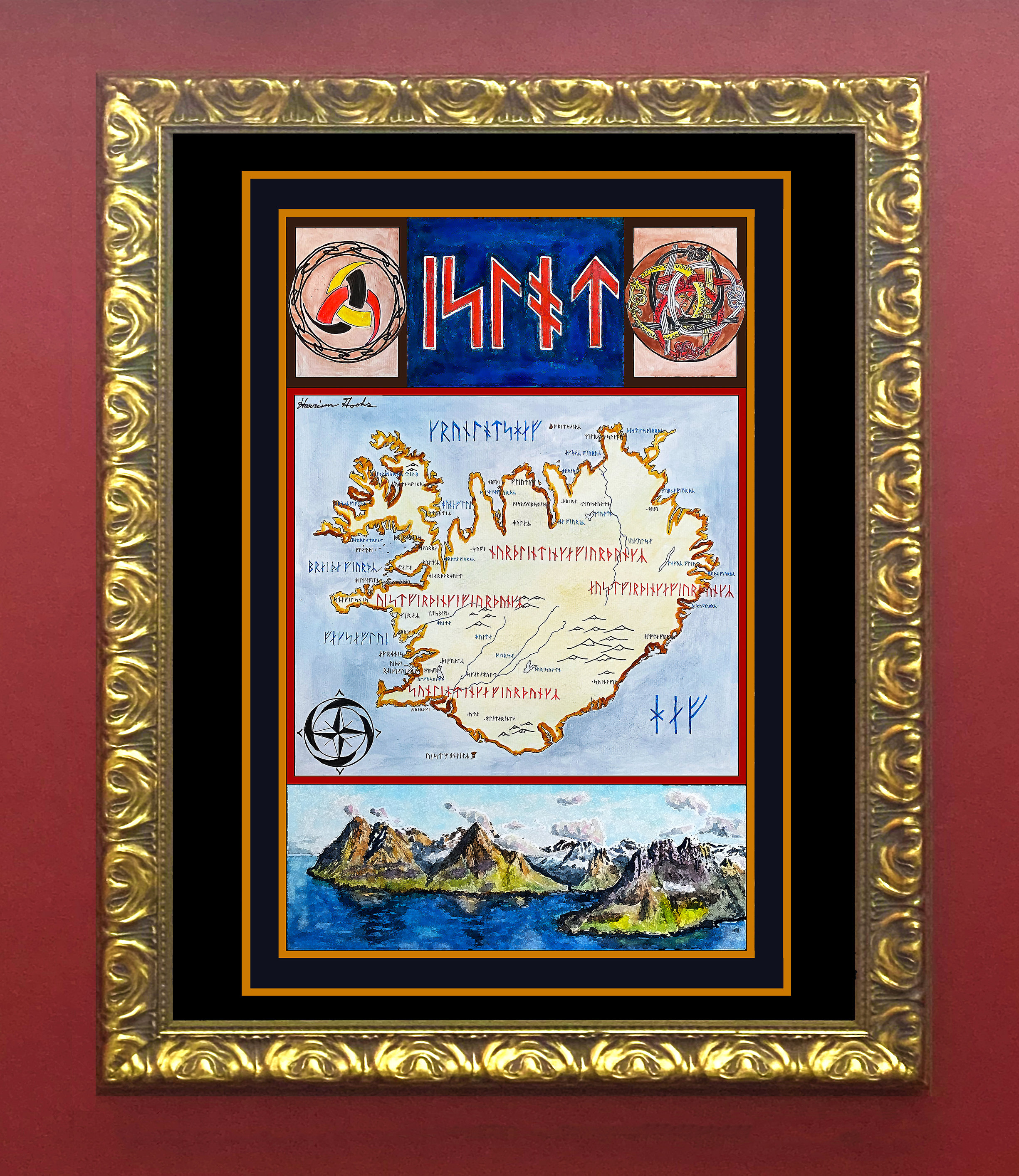 Map of Medieval Iceland; Viking Age Iceland in Runes - Etsy