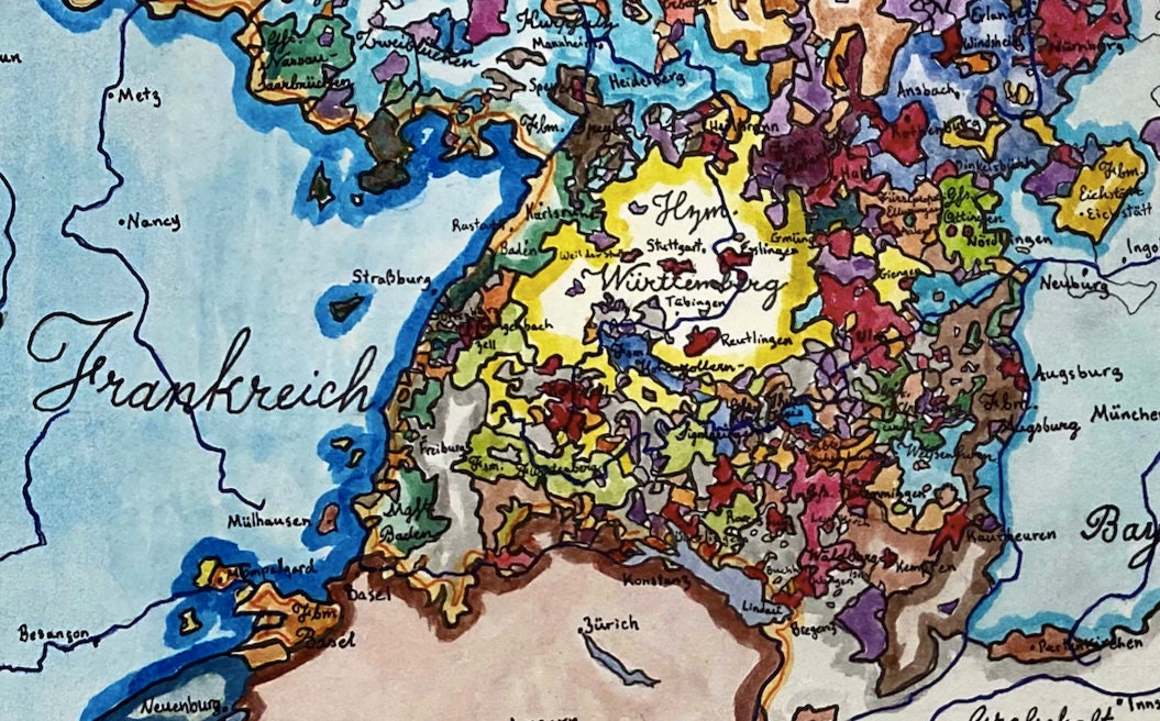 Holy Roman Empire Map 1789; Central Europe Before the French Revolution ...