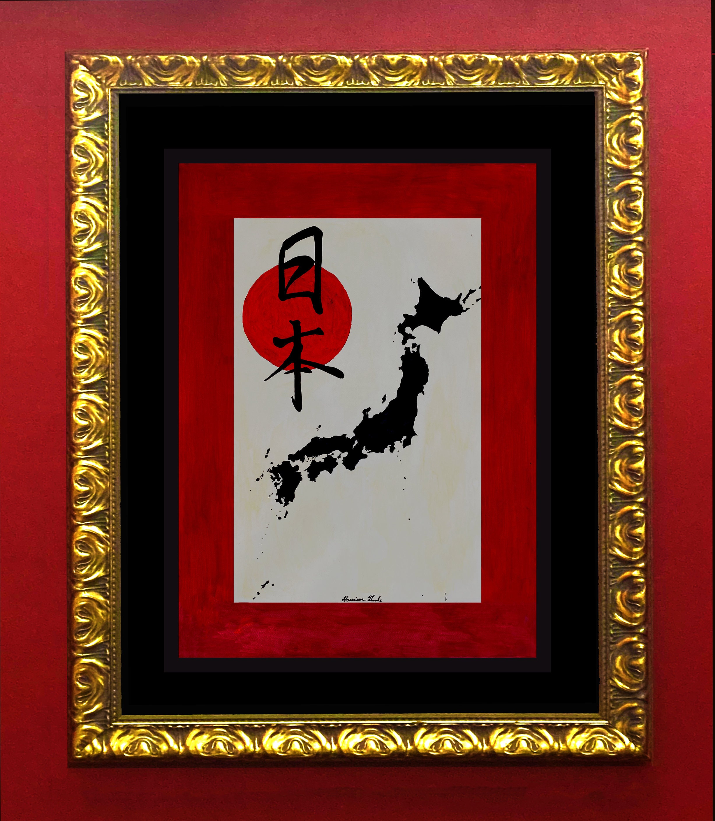 Japan Map Print – Calligraphic 日本 Minimalist Art | Ukiyo-e Inspired ...