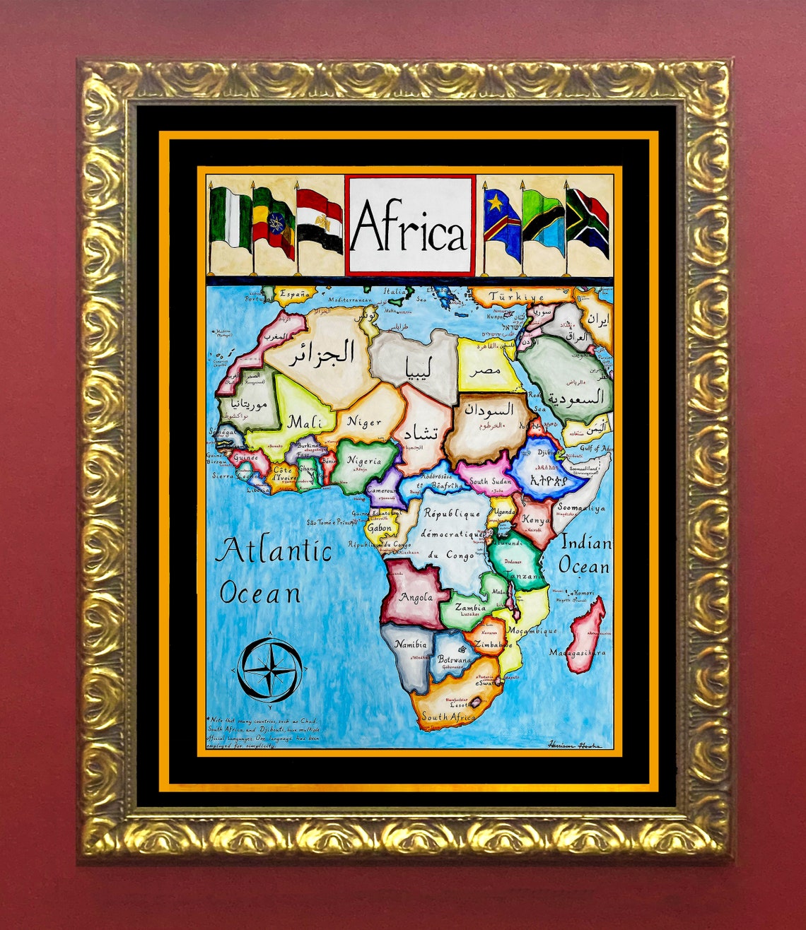 Endonym Map of Africa; African Continent - Etsy