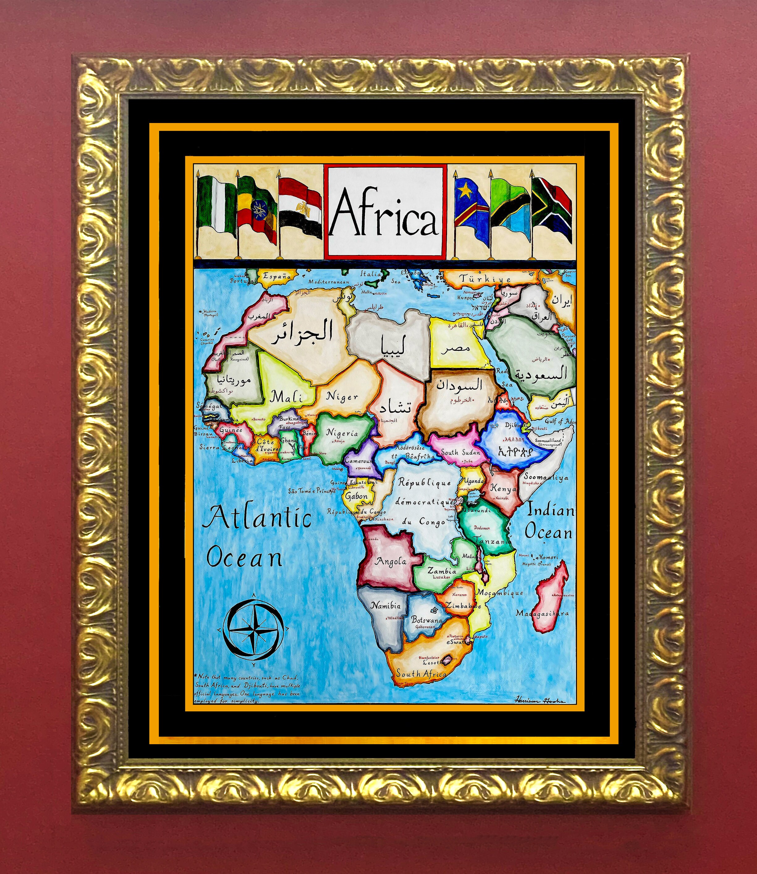 Endonym Map of Africa; African Continent - Etsy