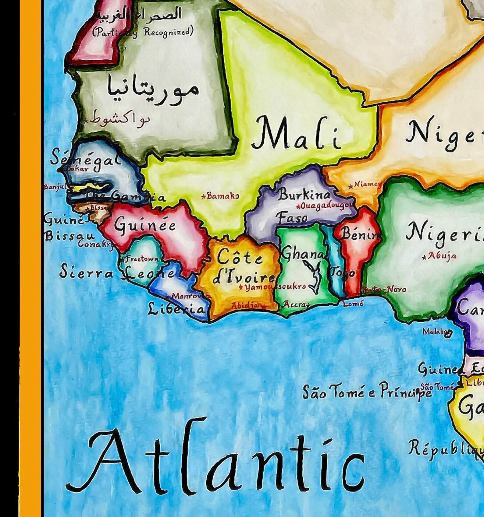 Endonym Map of Africa; African Continent - Etsy